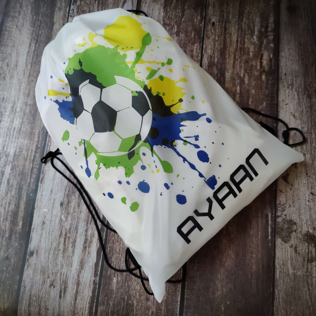 Personalized drawstring bag (Foot Ball) - Name fame